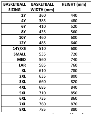 Custom Basketball Uniforms Size Chart for Men & Ladies | ColourUp